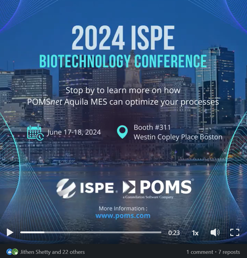 POMS Corporation Sponsors ISPE Biotechnology Conference 2024 · POMS